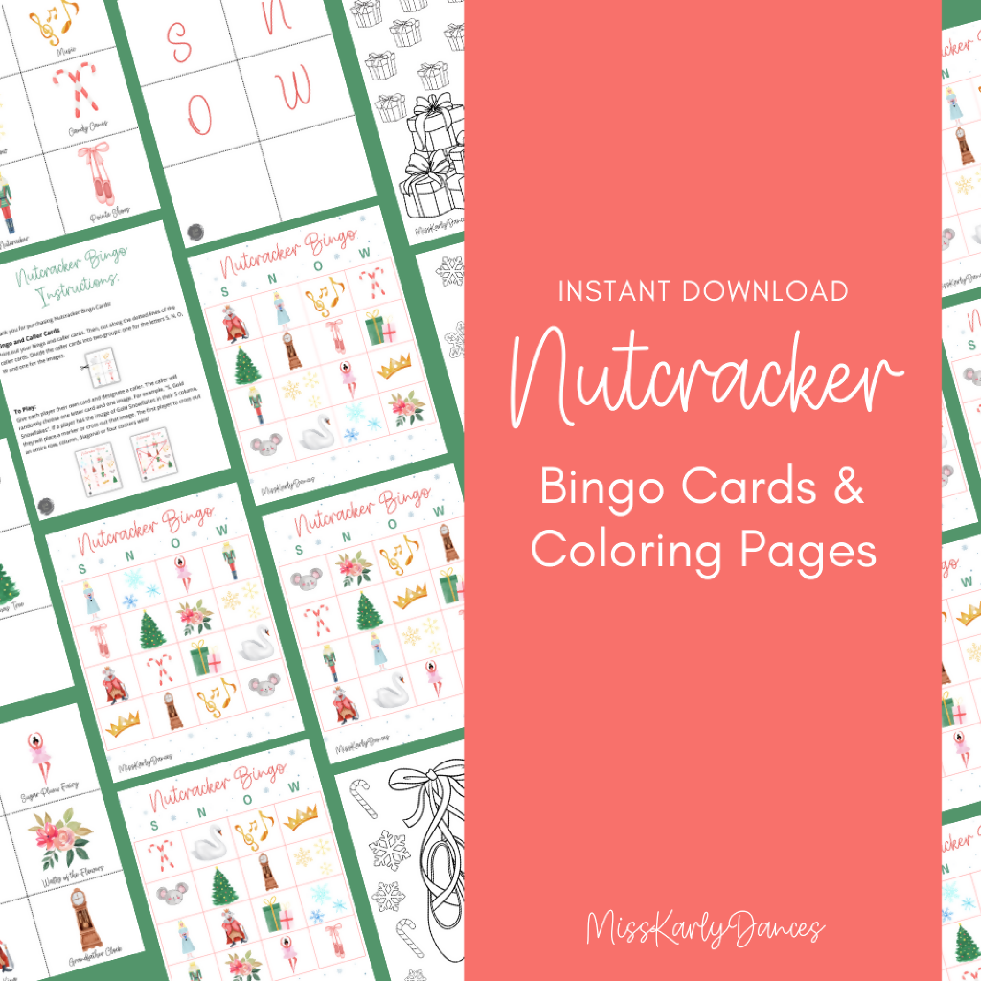 Nutcracker Bingo Cards and Coloring Pages – Teaching Artist Exchange