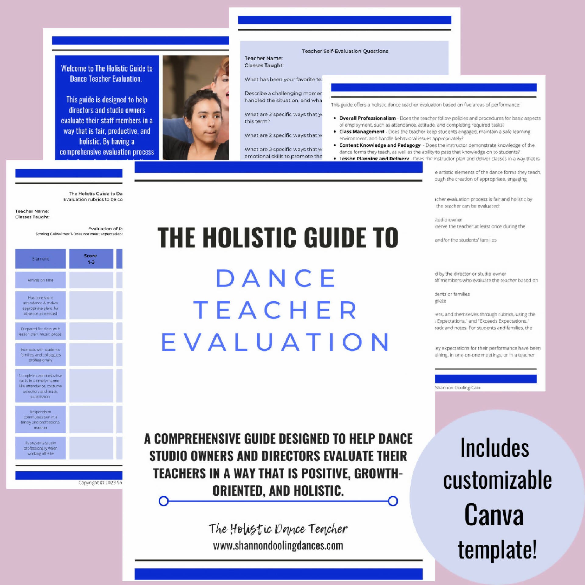 Dance Teacher Evaluation Guide with Customizable Canva Template ...
