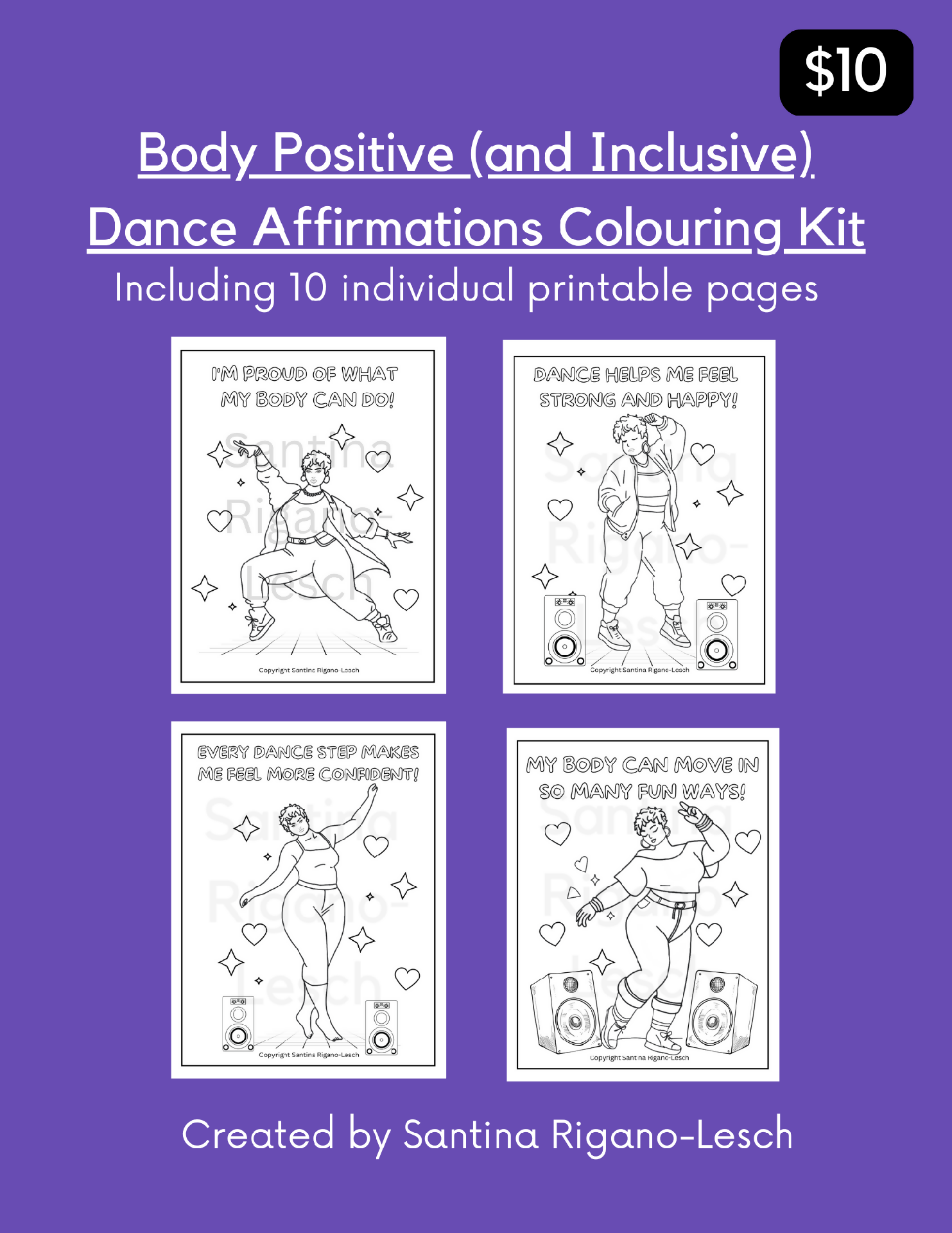 Body Positive (and Inclusive) Dance Affirmations Colouring Kit ...